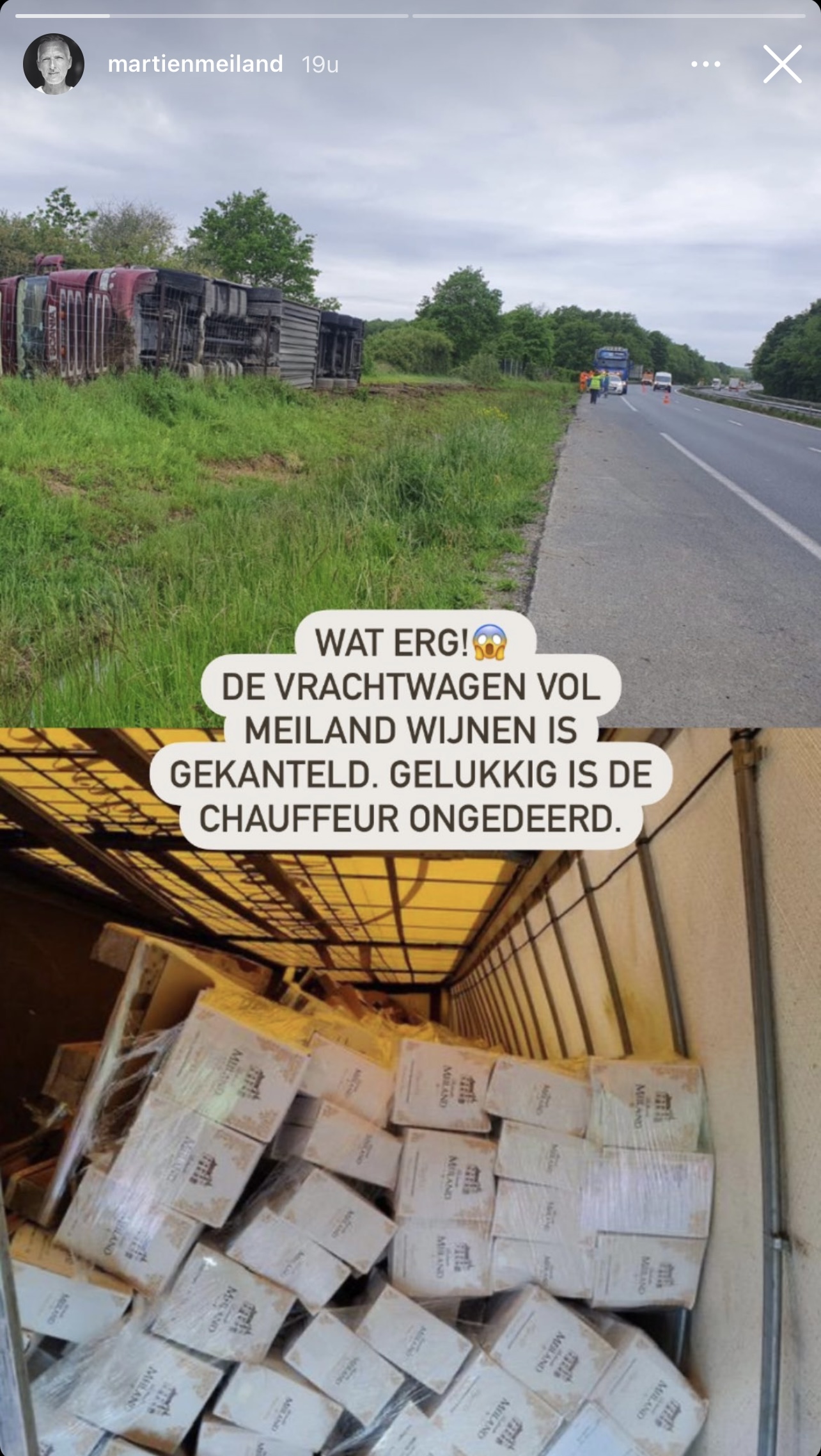 Dweilen, dweilen, dweilen: vrachtwagen vol Meiland-wijn gekanteld ...